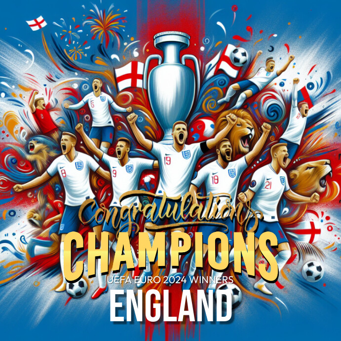Plantilla de Congratulations England Instagram Post | PosterMyWall