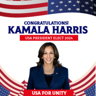 Congratulations Kamala Harris President USA Flyer Template | PosterMyWall