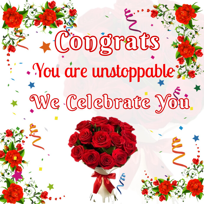 Plantilla de Congratulations message template | PosterMyWall