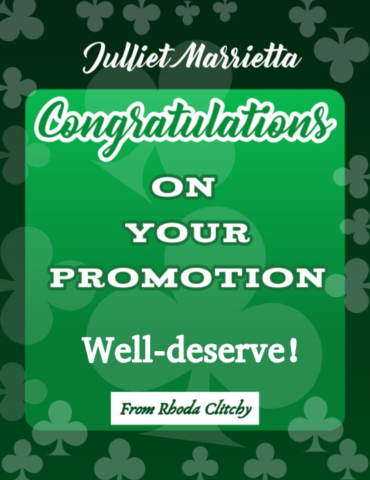 Modèle Congratulations on your promotion flyer Design Template ...