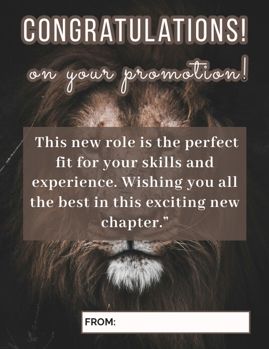 Congratulations on your promotion message car Template | PosterMyWall