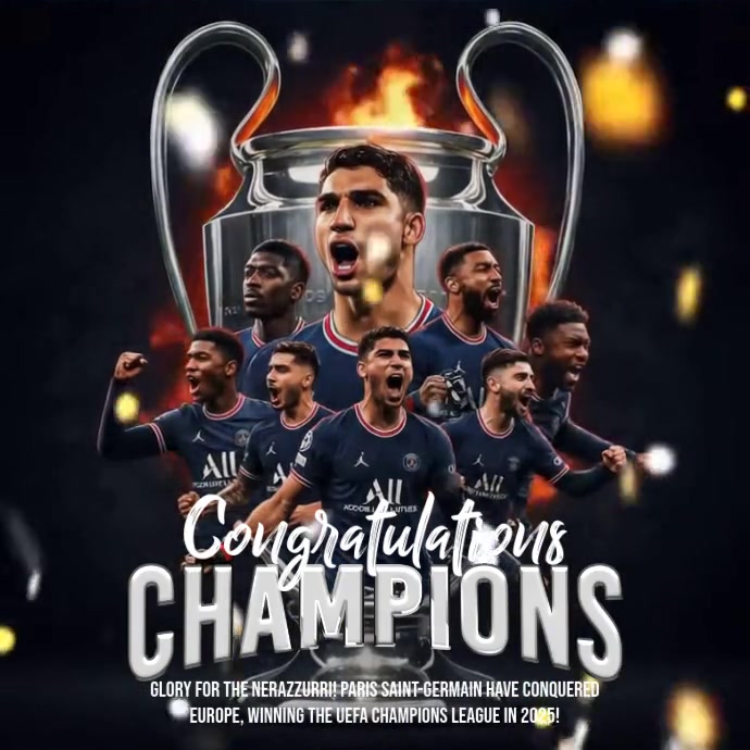 congratulations UCL champion 2025 Template | PosterMyWall