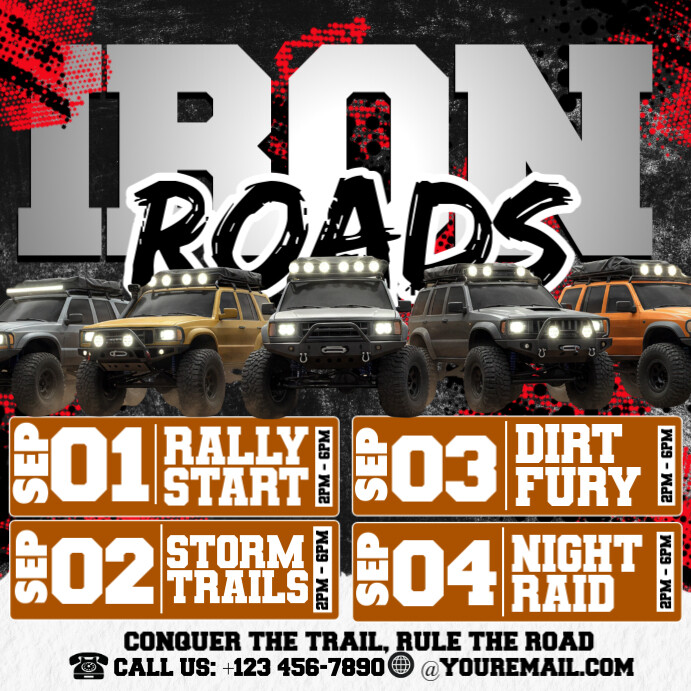 Conquer Roads, Defy The Wild Template | PosterMyWall