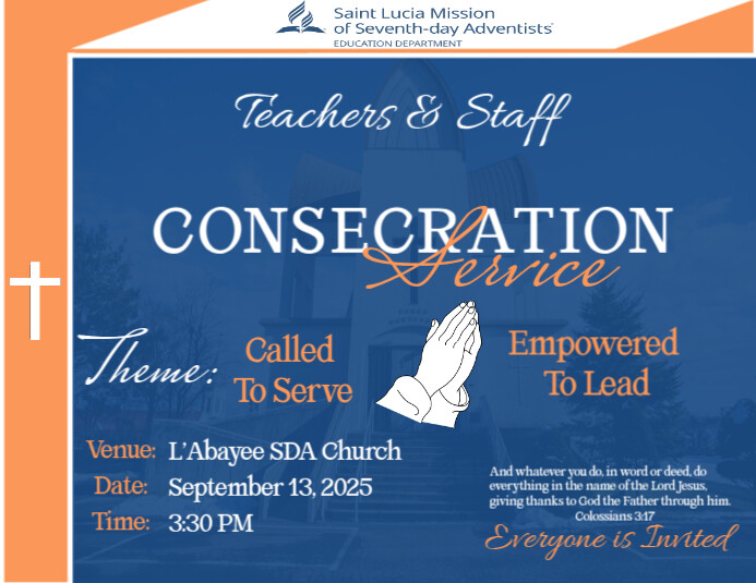 Consecration Service for Teachers and Staff Template | PosterMyWall