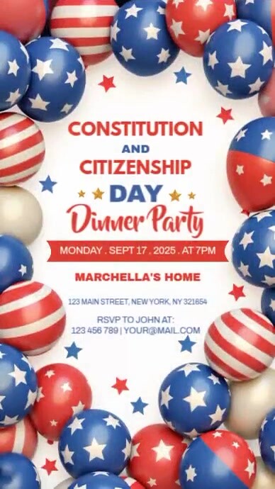 Plantilla de Constitution Day And Citizenship Day Invitation Digital ...