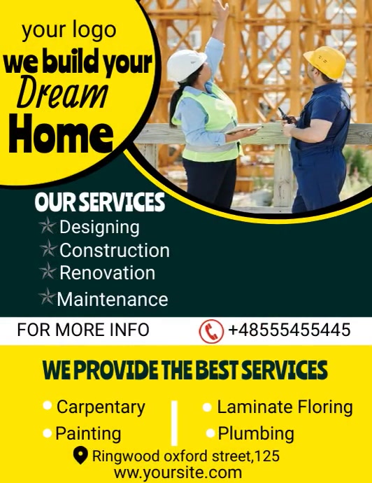 Copy of Construction & renovation flyer template | PosterMyWall