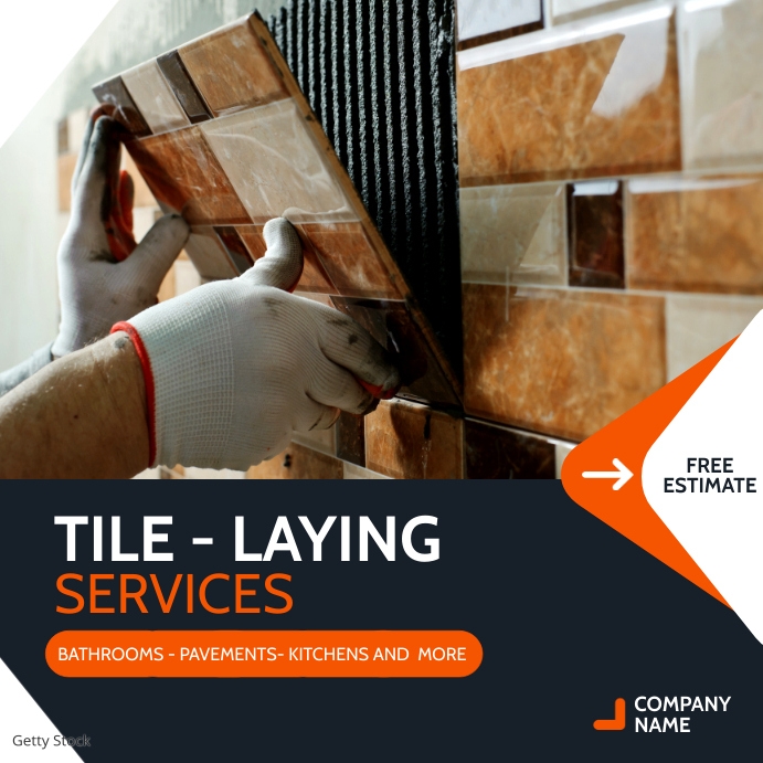 Copy of construction advertisement tiles laying adver | PosterMyWall