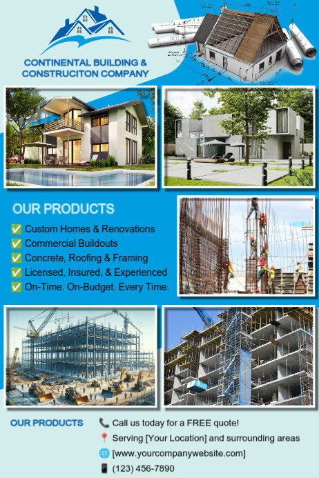 Construction and Building Company Ad Template | PosterMyWall