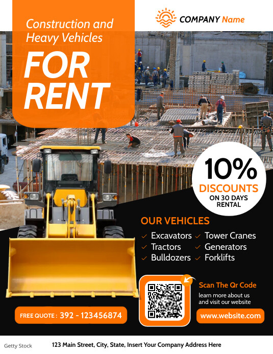 construction and heavy equipment vehicles for Template | PosterMyWall