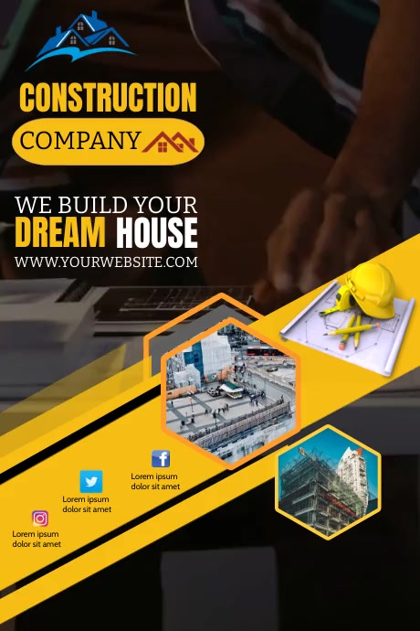 construction and renovation company poster Template | PosterMyWall