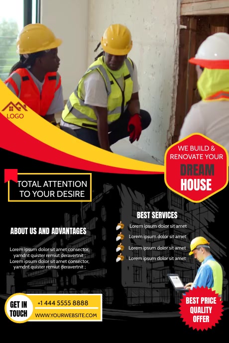 construction and renovation company poster Template | PosterMyWall