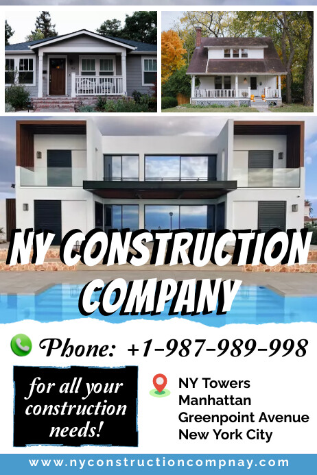 Construction building company poster flyer ad Template | PosterMyWall