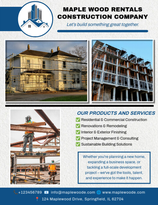 Construction Company Ad Template | PosterMyWall