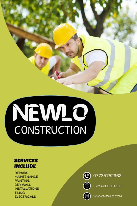 Construction Company Ads Template | PosterMyWall