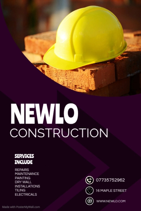 Construction Company Ads Template | PosterMyWall