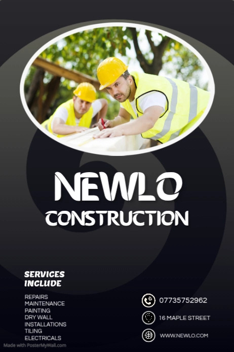 Construction Company Ads Template | PosterMyWall