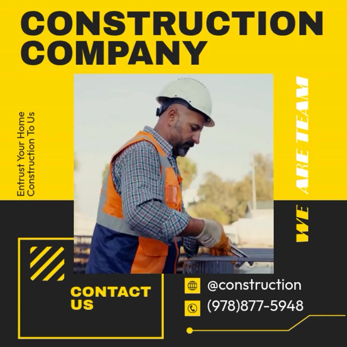 Construction Company Template | PosterMyWall