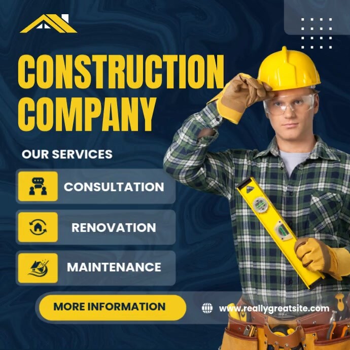 Construction Company Flyer Template | PosterMyWall