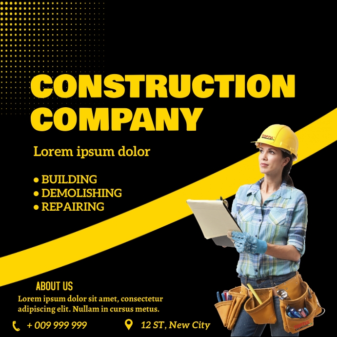 Construction Template | PosterMyWall