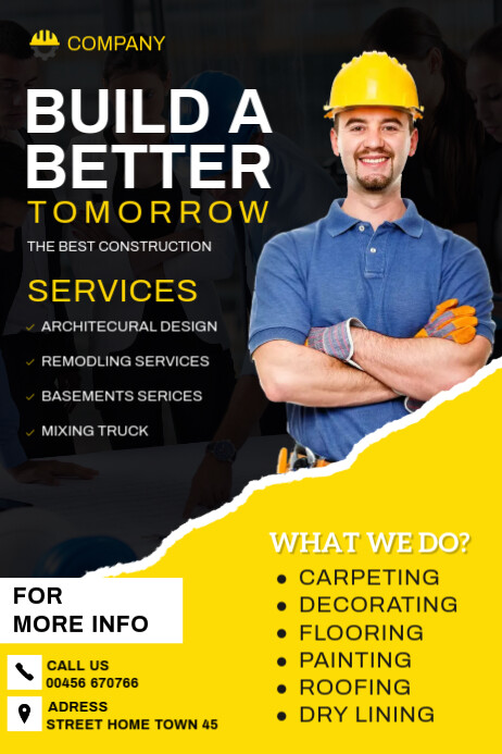 Construction Template | PosterMyWall