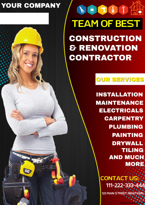 CONSTRUCTION Template | PosterMyWall