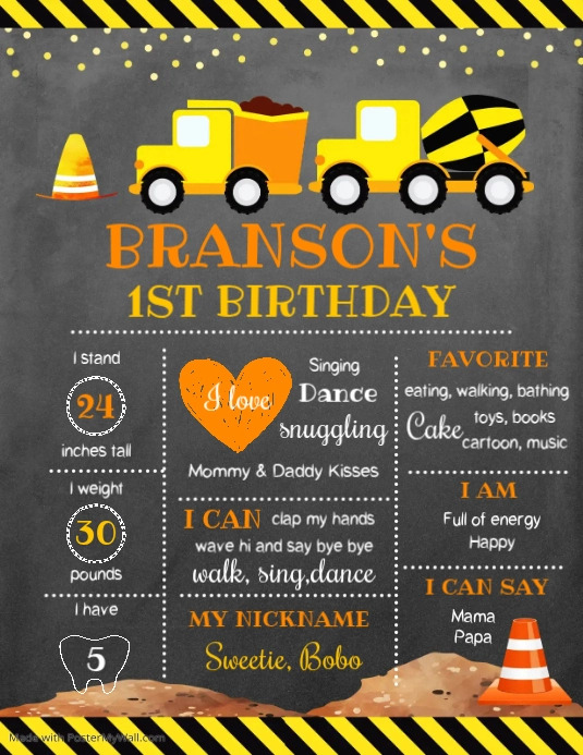 Construction Editable Milestone school sign Template | PosterMyWall