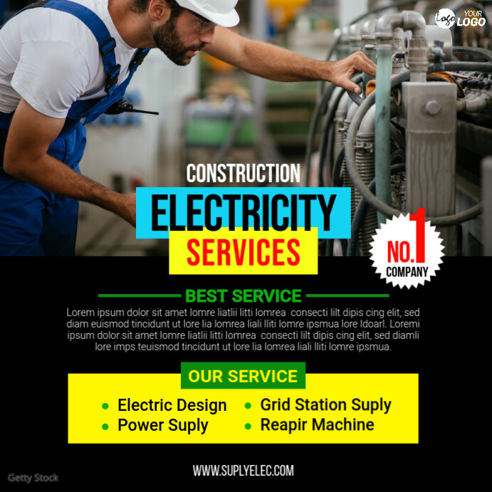 Copy of Construction Electricity Provider Ad | PosterMyWall