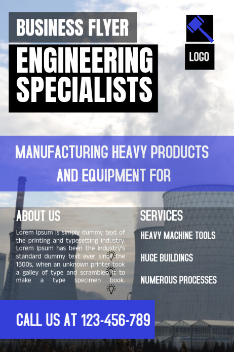 Construction flyer,heavy industry flyer Template | PosterMyWall
