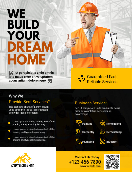 Salinan Construction Flyer | PosterMyWall
