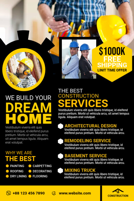 Construction Flyer Template | PosterMyWall