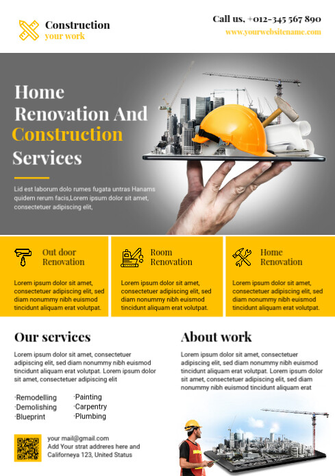 Construction Flyer Template | PosterMyWall