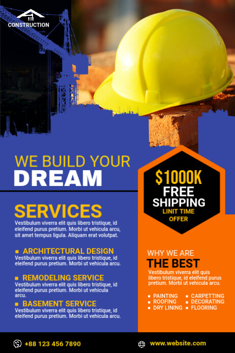 Construction Flyer Template | PosterMyWall