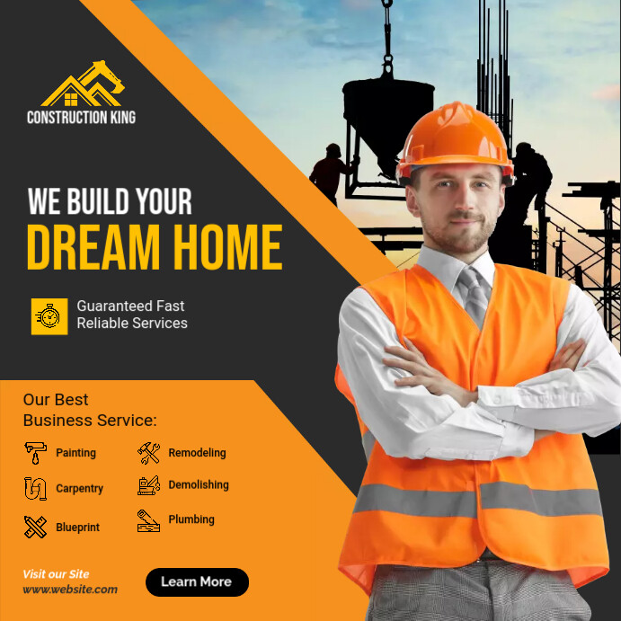 Construction Instagram post Template | PosterMyWall