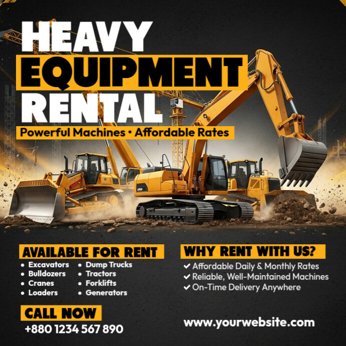 Copy of Construction Machinery Square (1:1) | PosterMyWall
