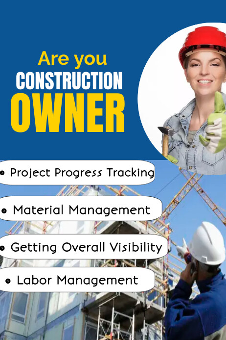 Construction owner poster template | PosterMyWall