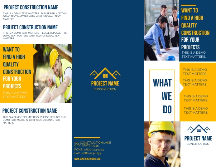 Construction Pamphlet Template | PosterMyWall