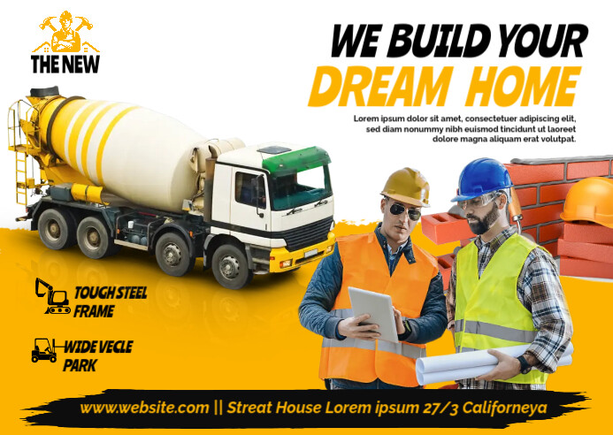 Construction postcard Template | PosterMyWall