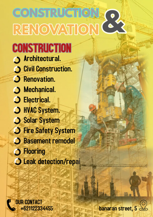 Construction Renovation Template | PosterMyWall