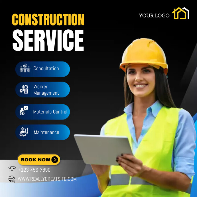 Construction Service Template | PosterMyWall