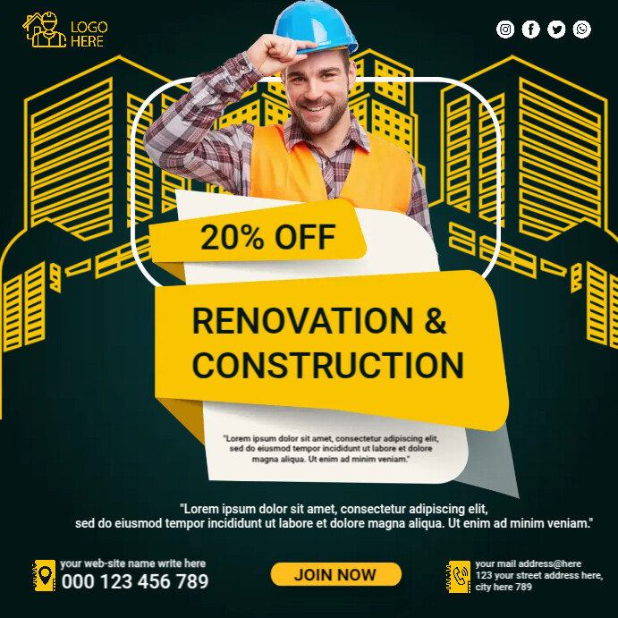 Construction Service Template | PosterMyWall