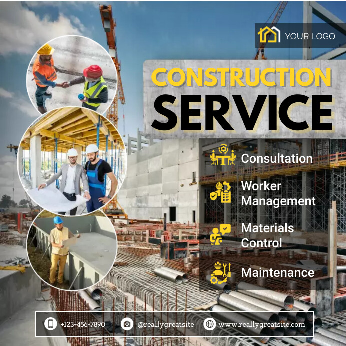 Construction Service Template | PosterMyWall