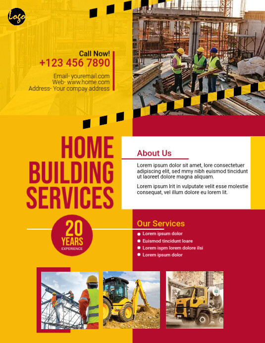 Construction Service Flyer Template | PosterMyWall