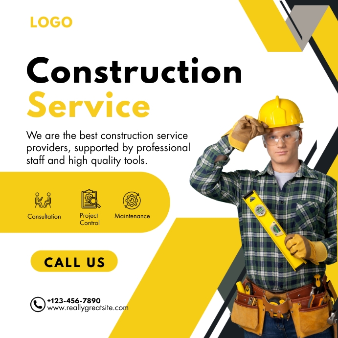 Copy of CONSTRUCTION SERVICE TEMPLATE | PosterMyWall