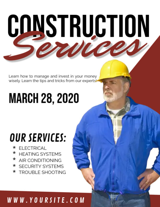 CONSTRUCTION SERVICE.A Template | PosterMyWall