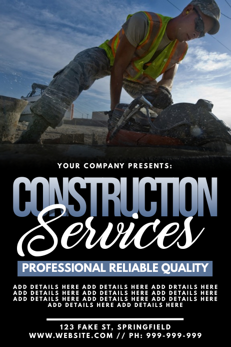 Copy of Construction Services Poster | PosterMyWall