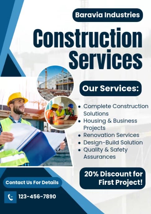 Construction Services Poster Template | PosterMyWall