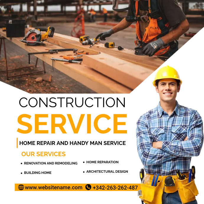 Copy of construction services poster template | PosterMyWall