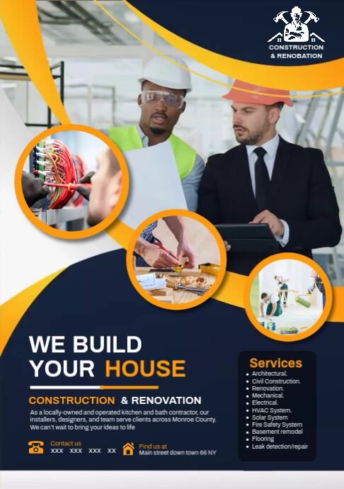 Construction video flyer Template | PosterMyWall