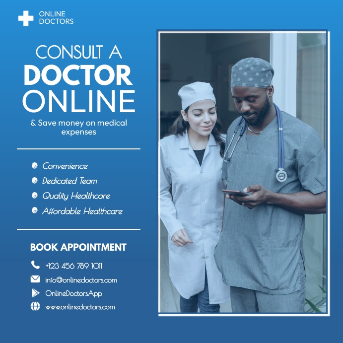 Consult doctor online Template | PosterMyWall
