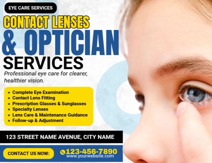 Contact Lens & Optician Services Template | PosterMyWall